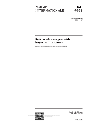 iso NORME bonne pratique - © ISO 2014 Quality management — Customer ...