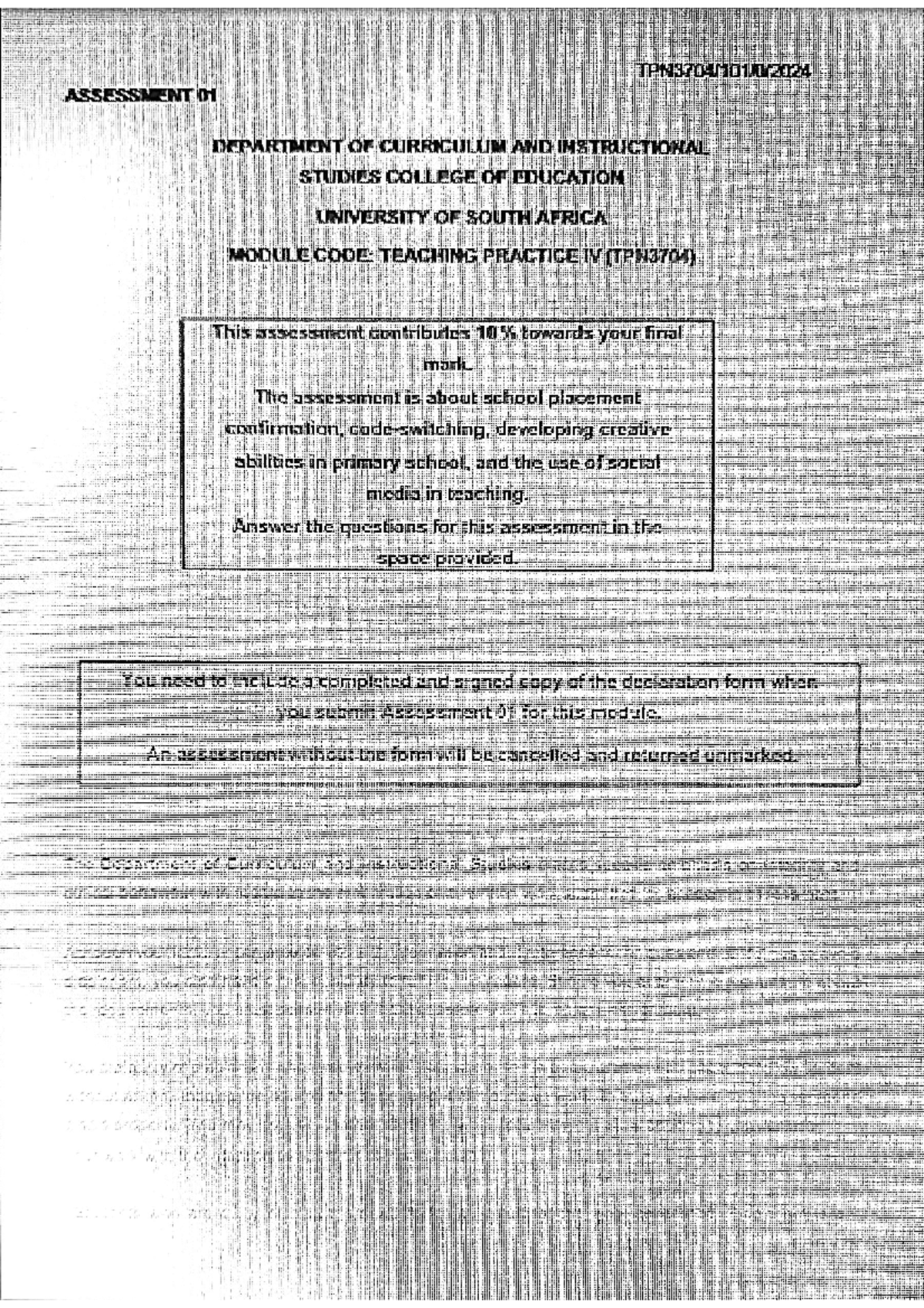 TPN3704 Assignment 01 - TPN3704 - Studocu