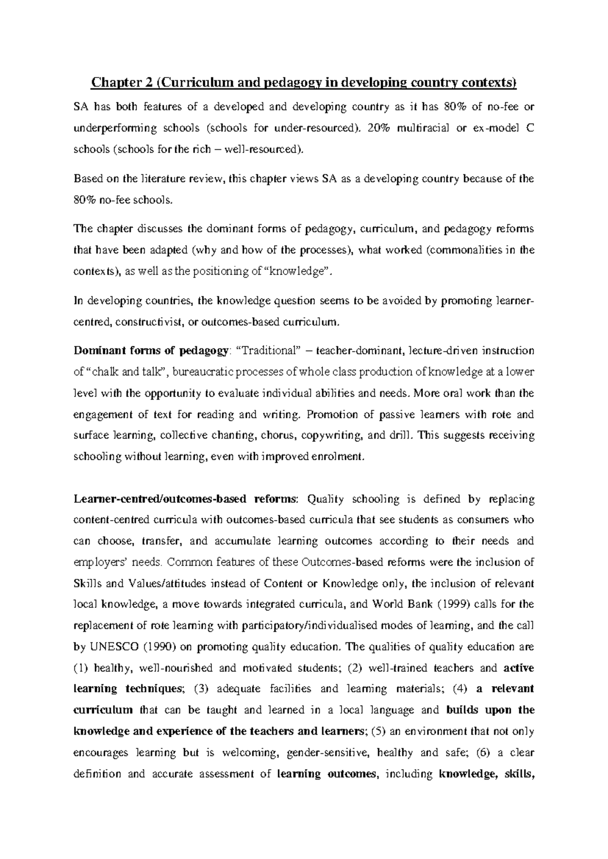 2 (b). Chaper Two (Curriculum and pedagogy in developing country ...