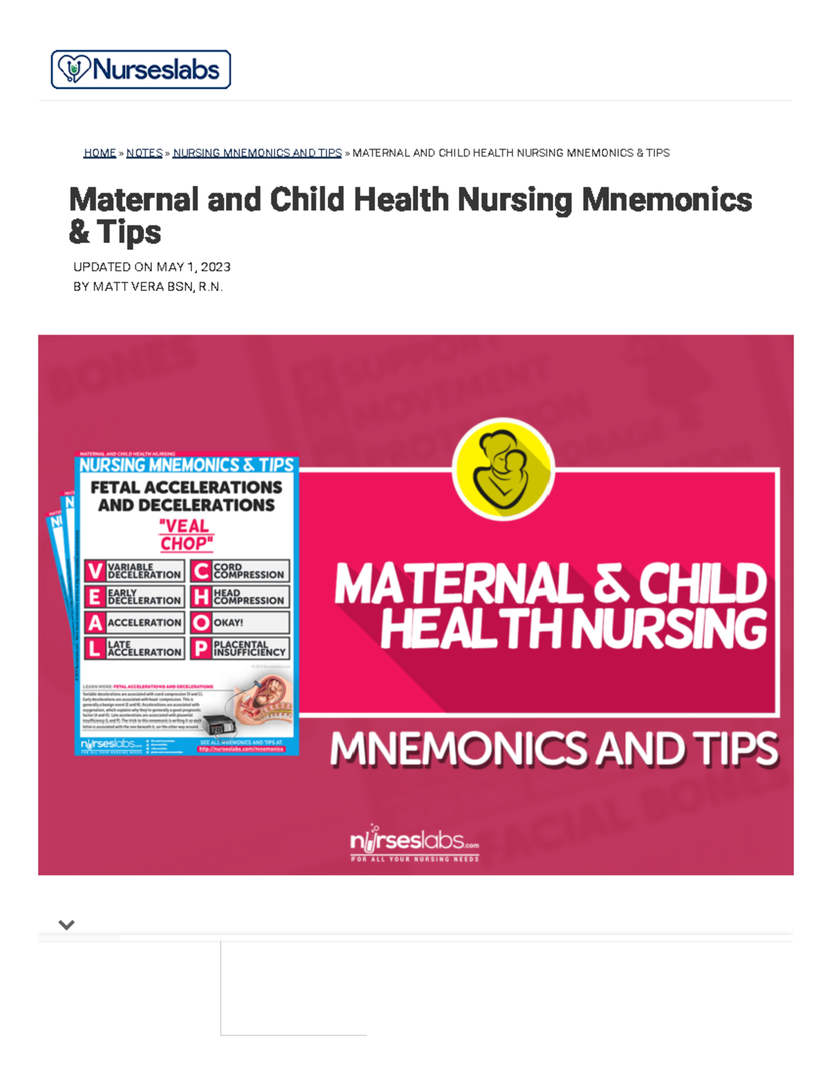 Maternal and Child Health Nursing Mnemonics & Tips - Nurseslabs - HOME ...