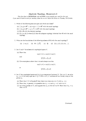 MATHM1200 2017-2018 Problem Sheet 3 - Algebraic Topology. Homework 3 ...