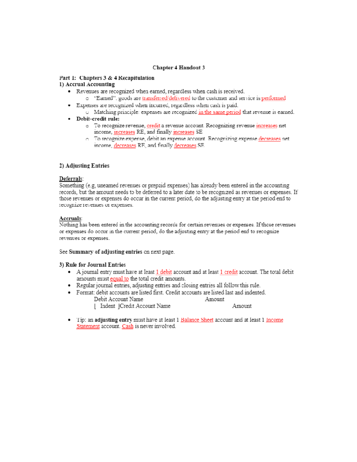 Chapter 4 notessss - Chapter 4 Handout 3 Part 1: Chapters 3 4 ...