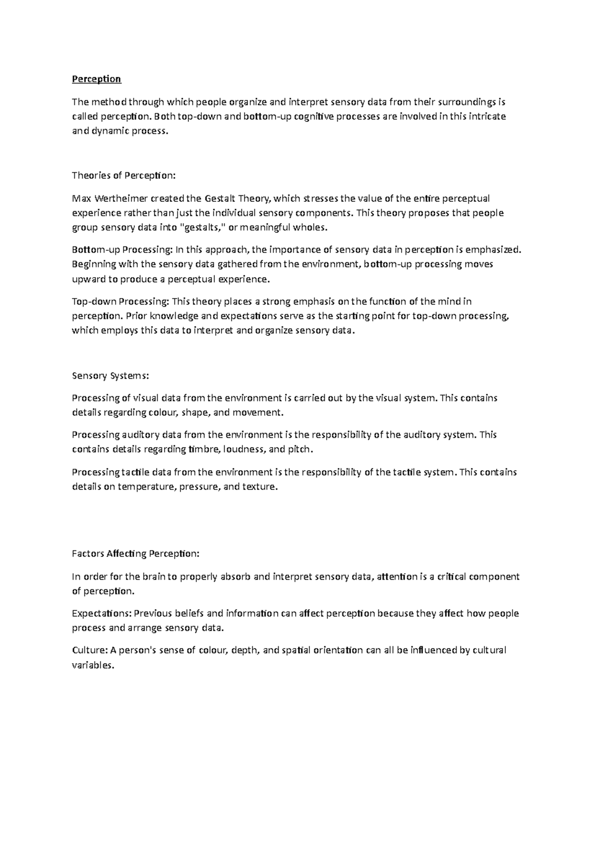 Perception - Perception The method through which people organize and ...