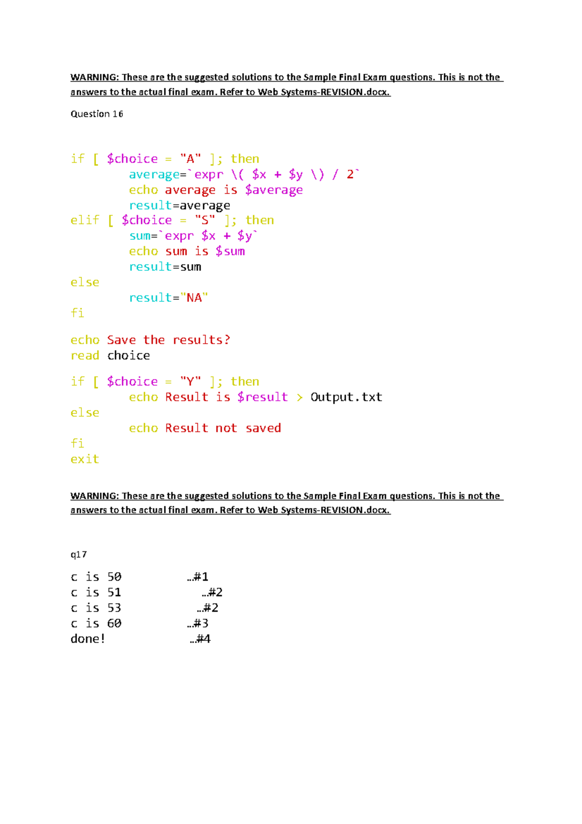 Sample Exam Answers IWBS001 - WARNING: These are the suggested solutions to the Sample Final ...