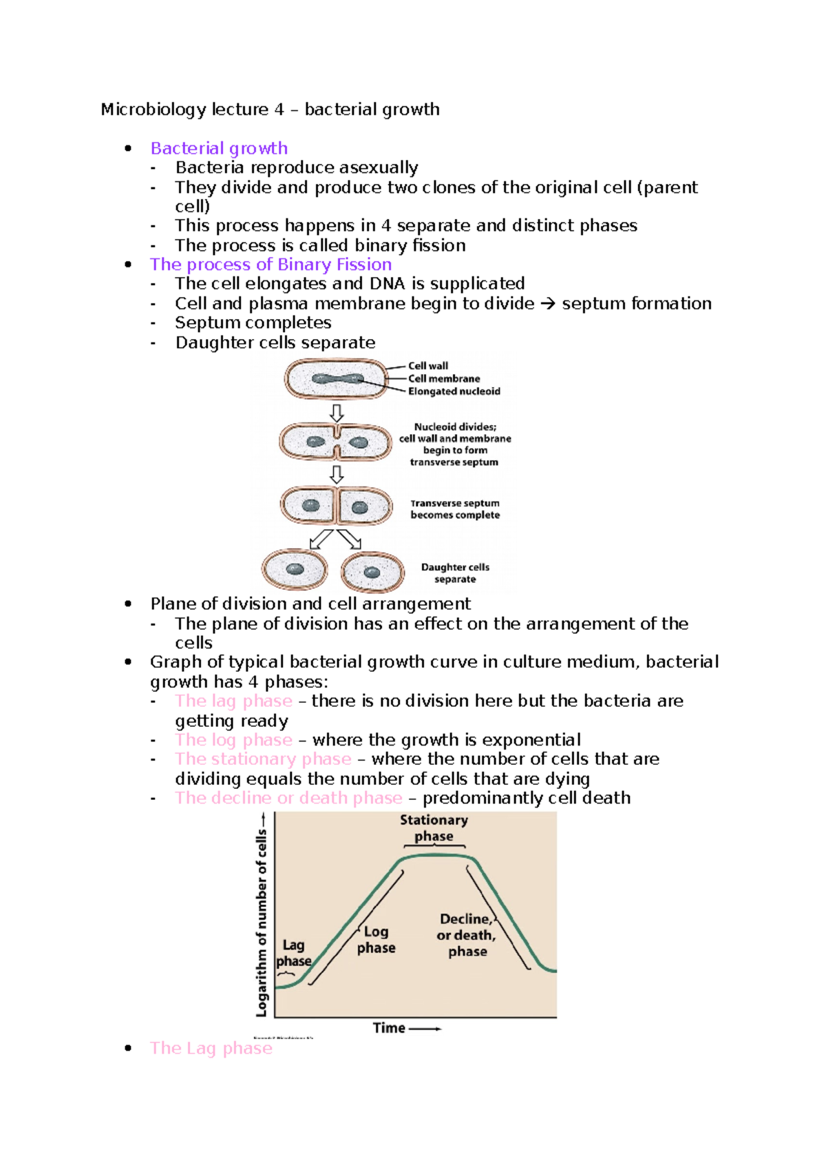 Microbiology lecture 4 - ..) Requirements for bacterial growth ...