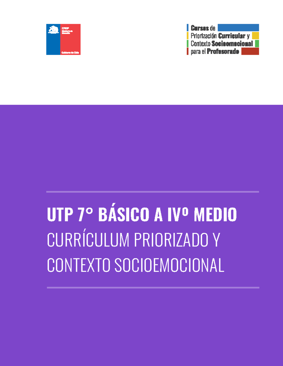 Currículum Priorizado y Contexto Socioemocional para UTP de 7° a IV ...