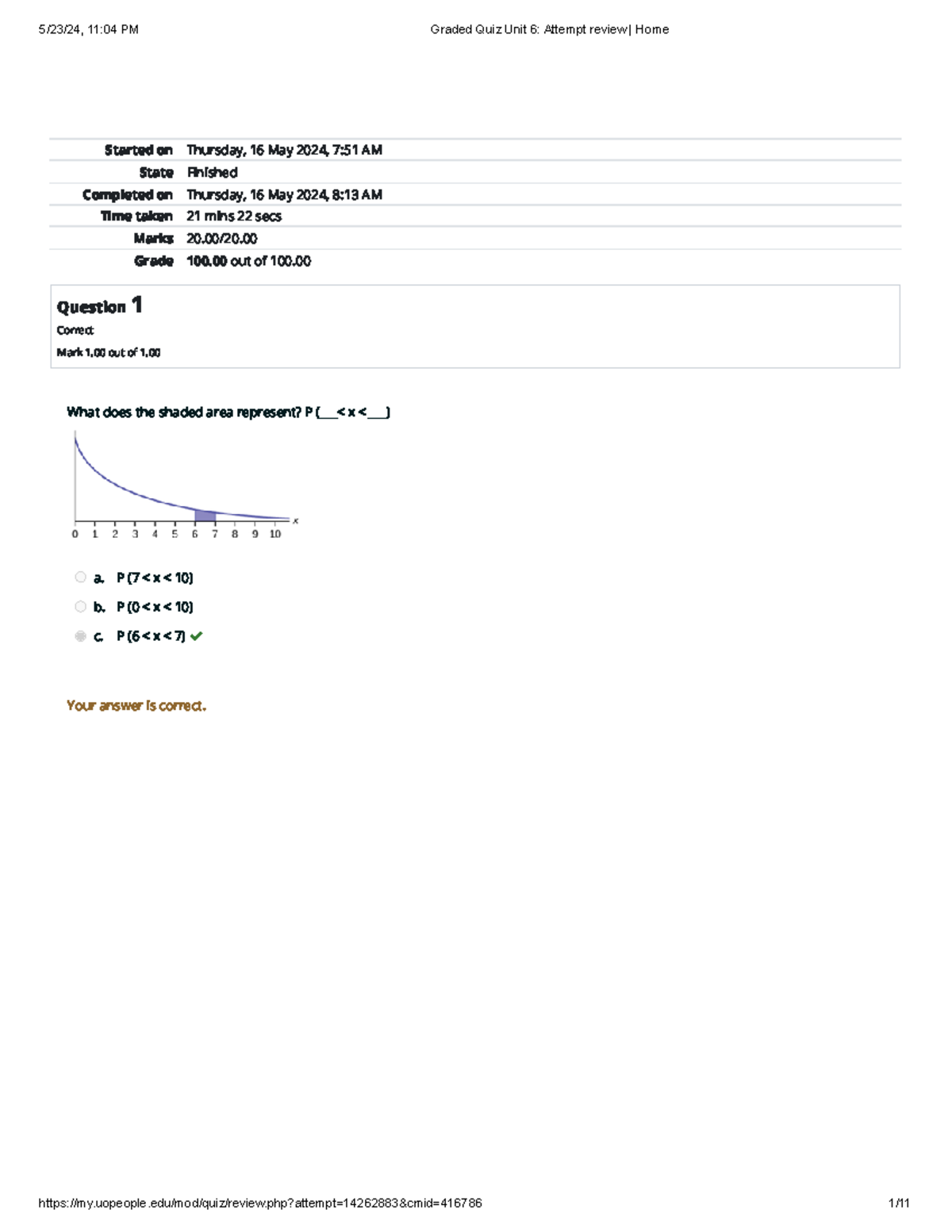 Graded Quiz Unit 6 Math 1280 Started On Thursday 16 May 2024 7 51 Am State Finished