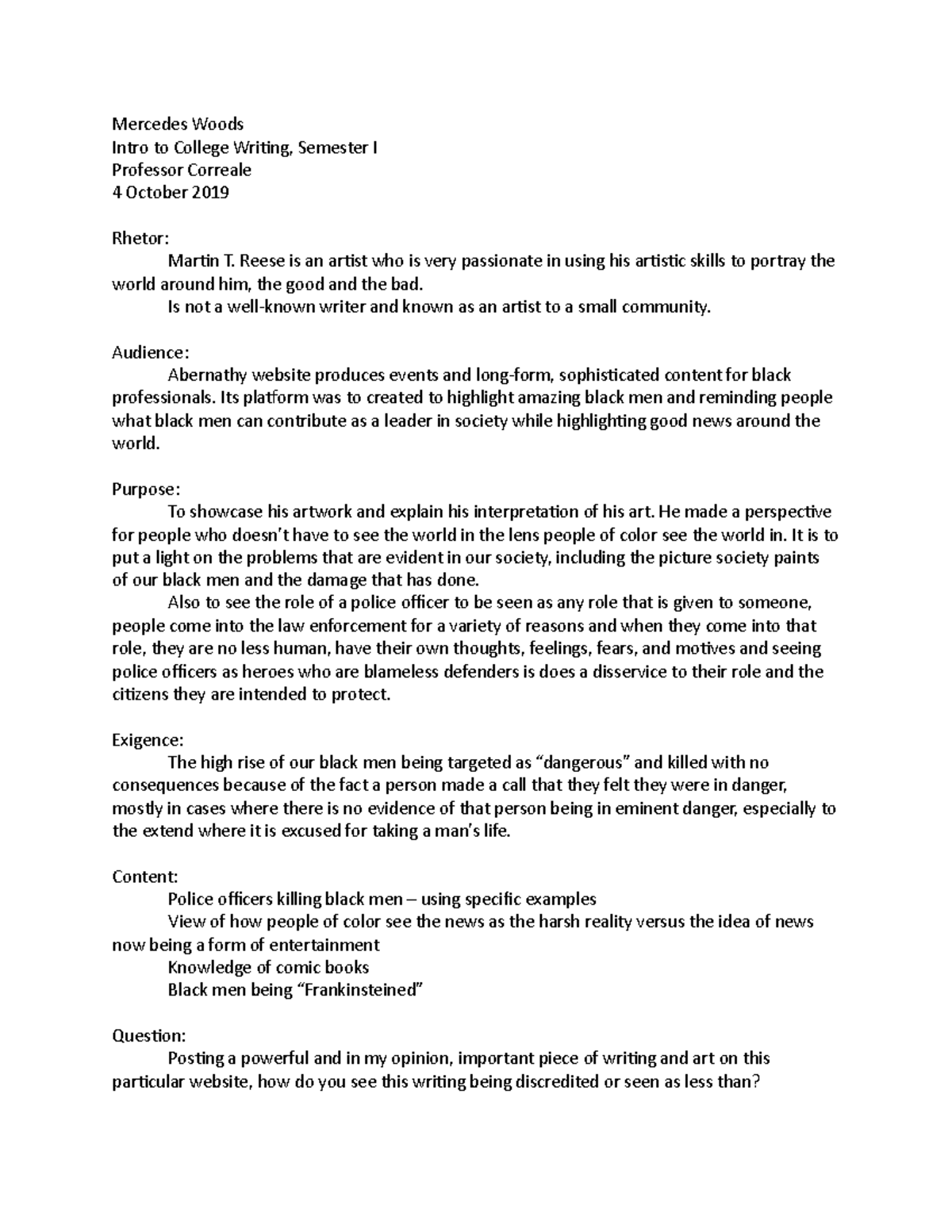 A13 - Thematic Text 4 - Professor Anthony Correale - Mercedes Woods ...