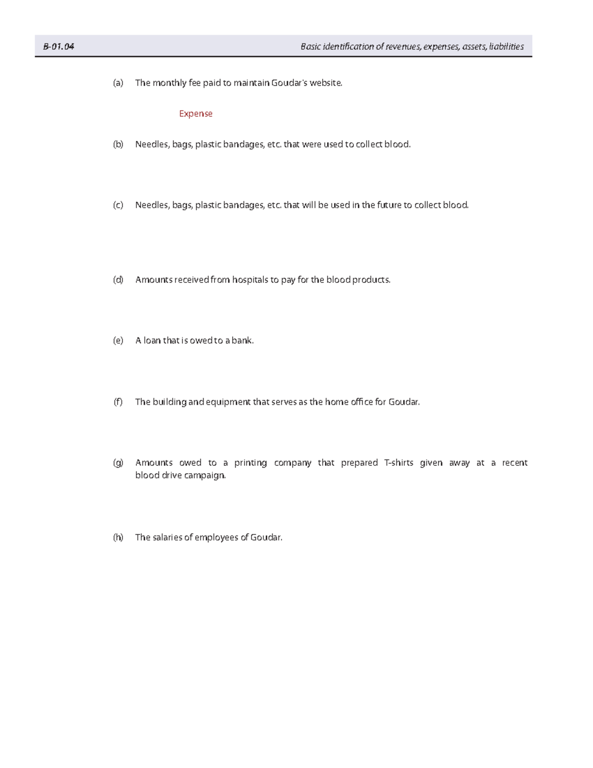 B-01 - Accounting can be classified into two categories - financial ...