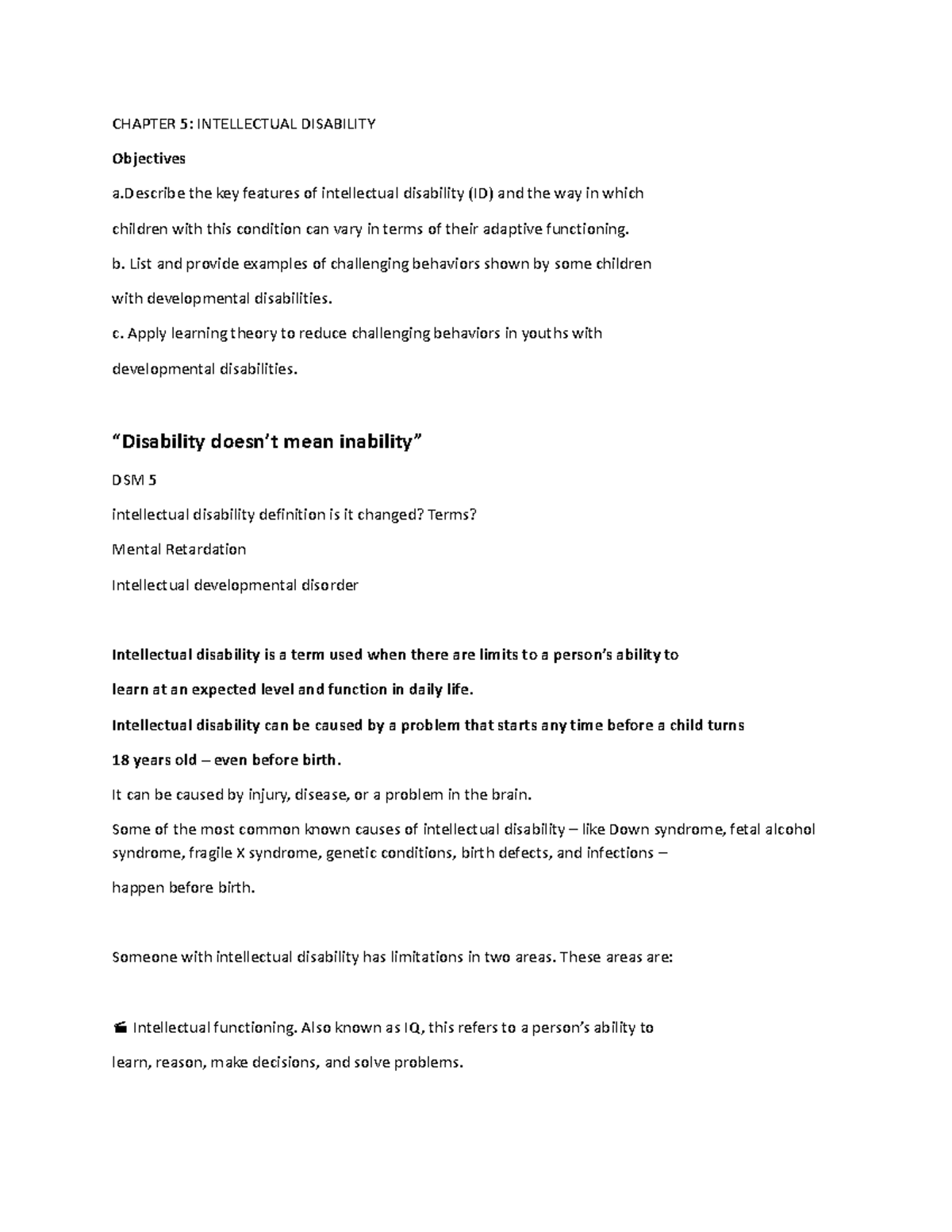 Chapter 5 profed 07 - 12 grade - CHAPTER 5: INTELLECTUAL DISABILITY ...