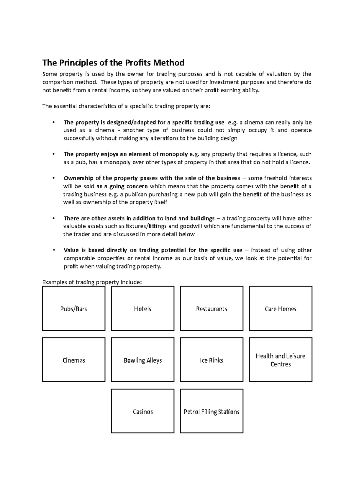 (Part B) - The Principles of the Profits Method - The Principles of the ...