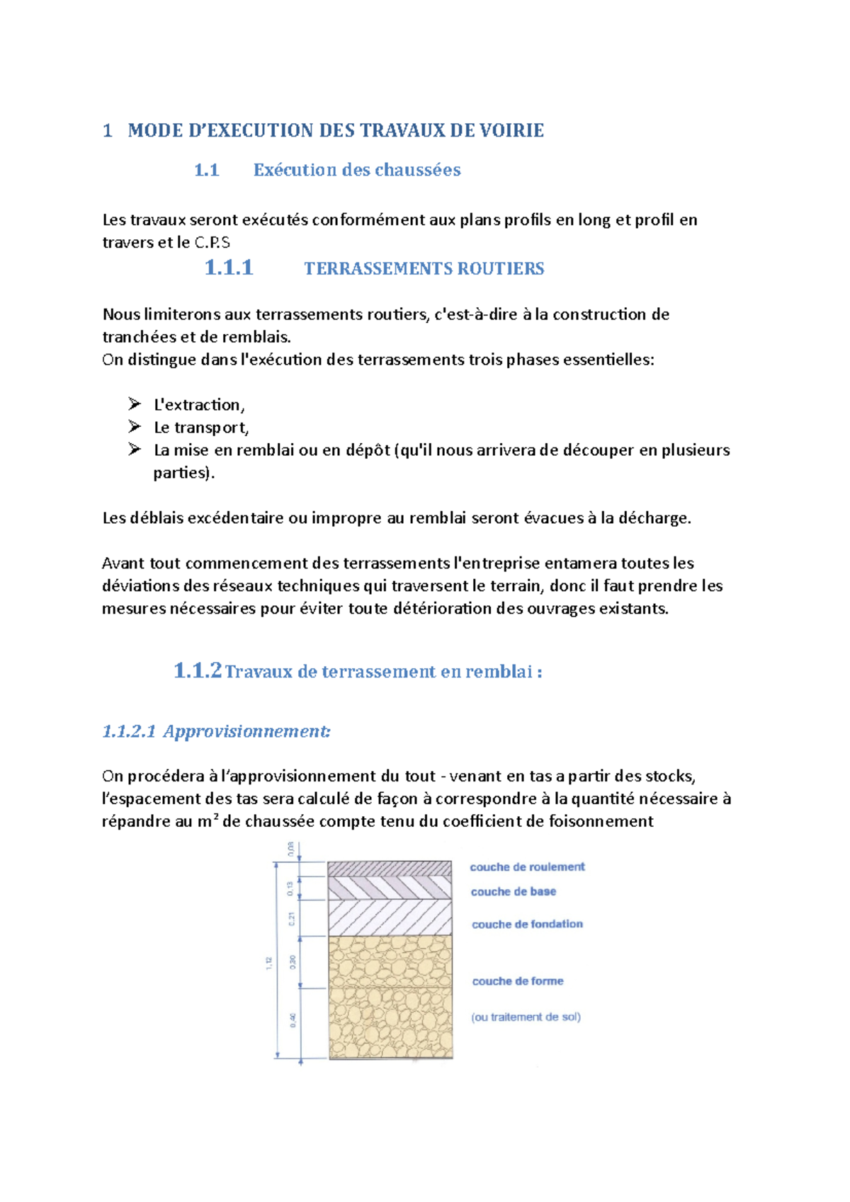 Mode operatoire d'une route - 1 MODE D’EXECUTION DES TRAVAUX DE VOIRIE 1 Exécution des chaussées ...