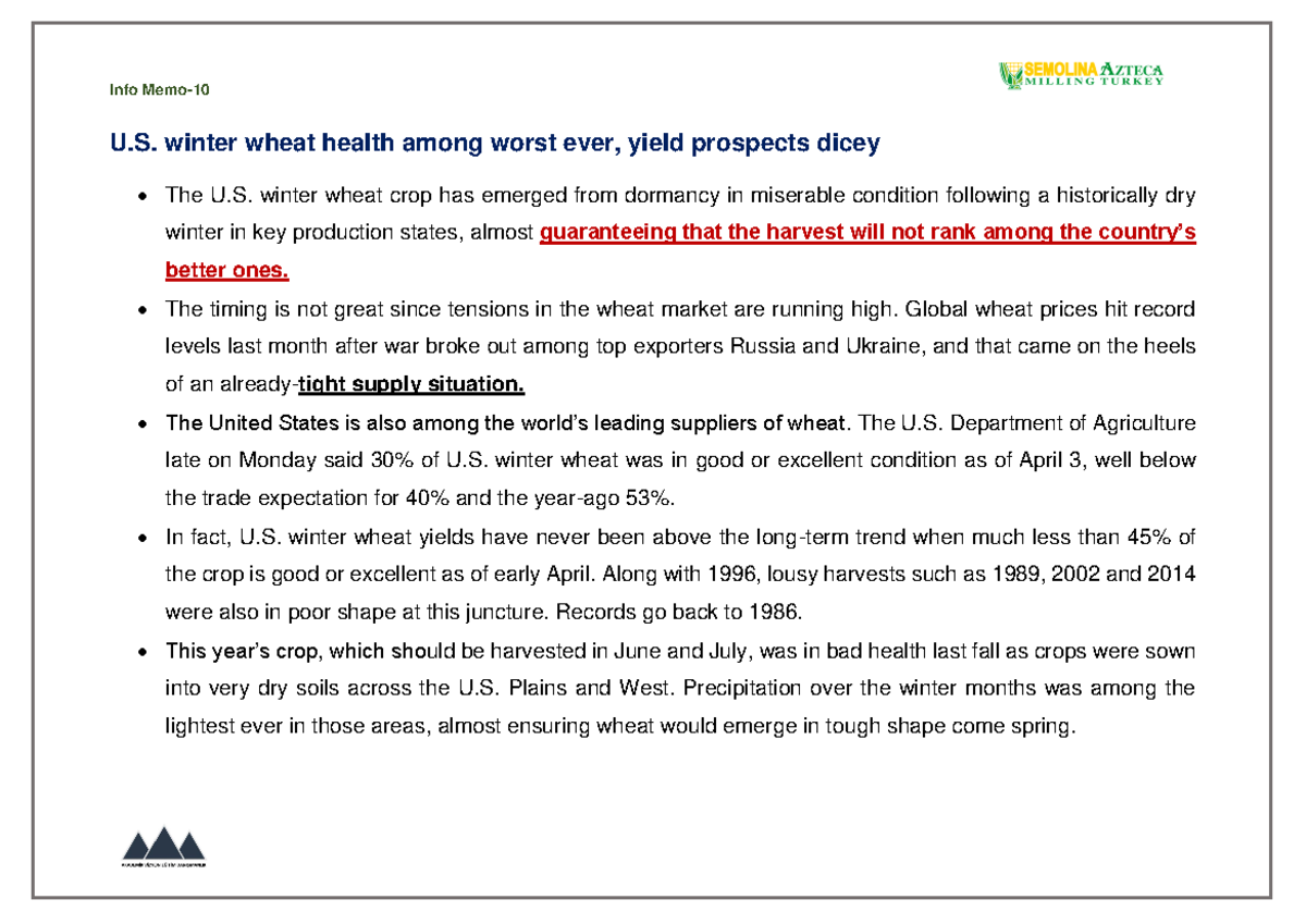 Info Memo Gruma 10 - lecture notes for commodity market course - Info ...