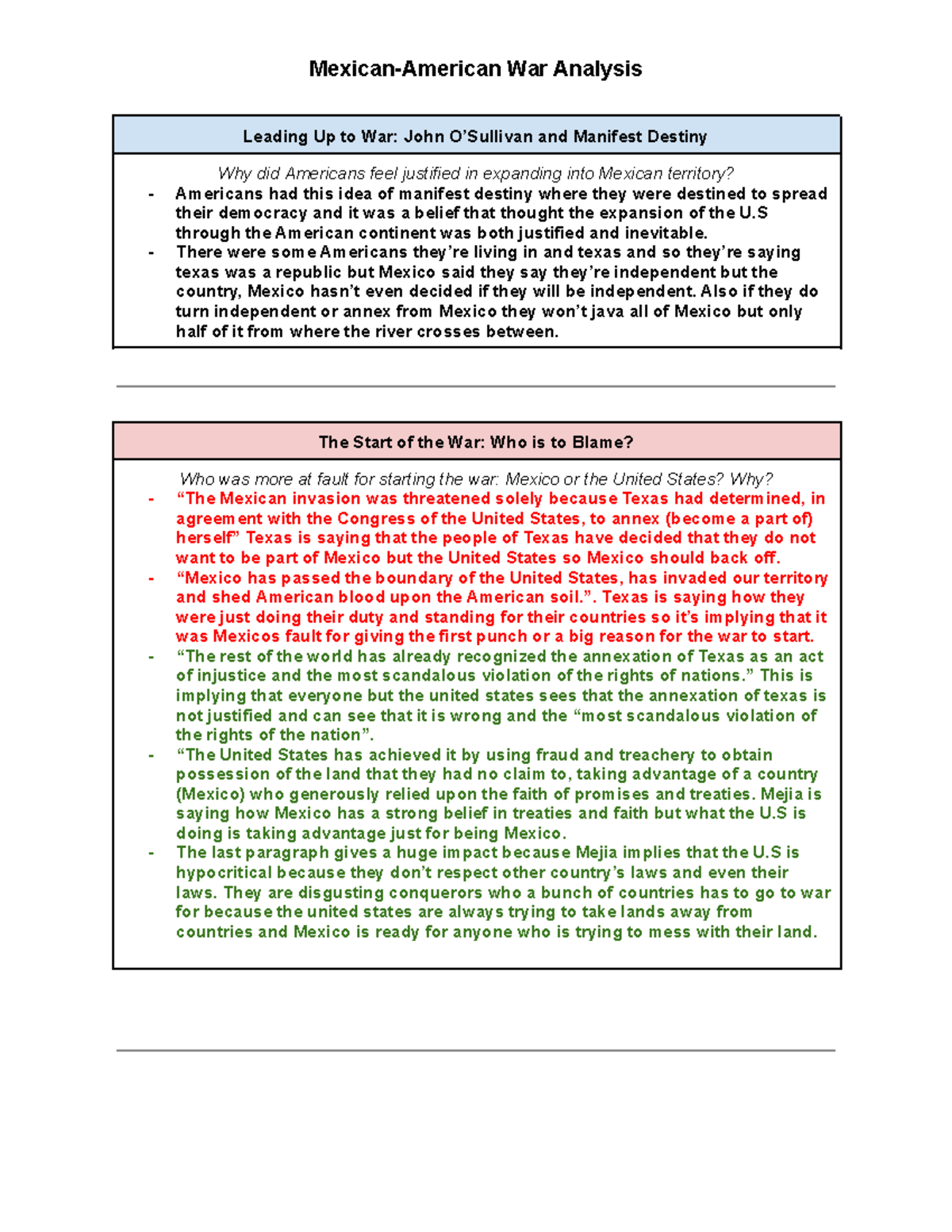 Mexican-American War Analysis - Mexican-American War Analysis Leading ...