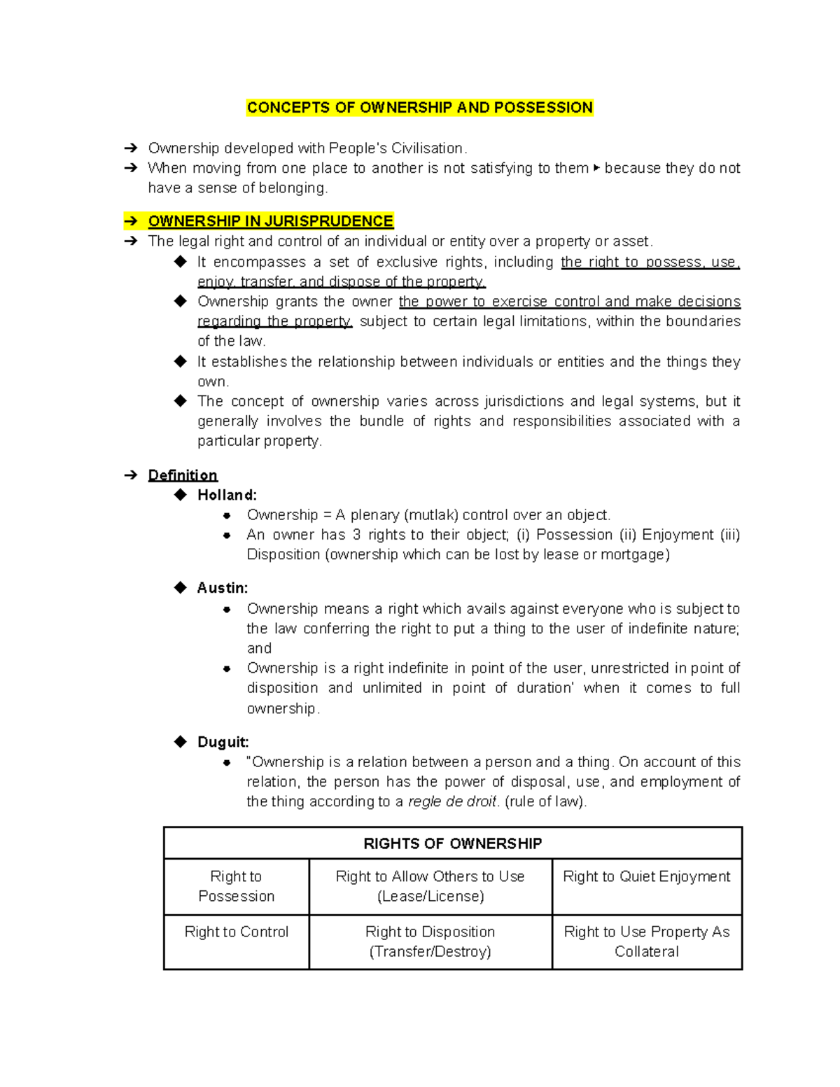 CH 14 - Concepts of Ownership and Possession - CONCEPTS OF OWNERSHIP ...