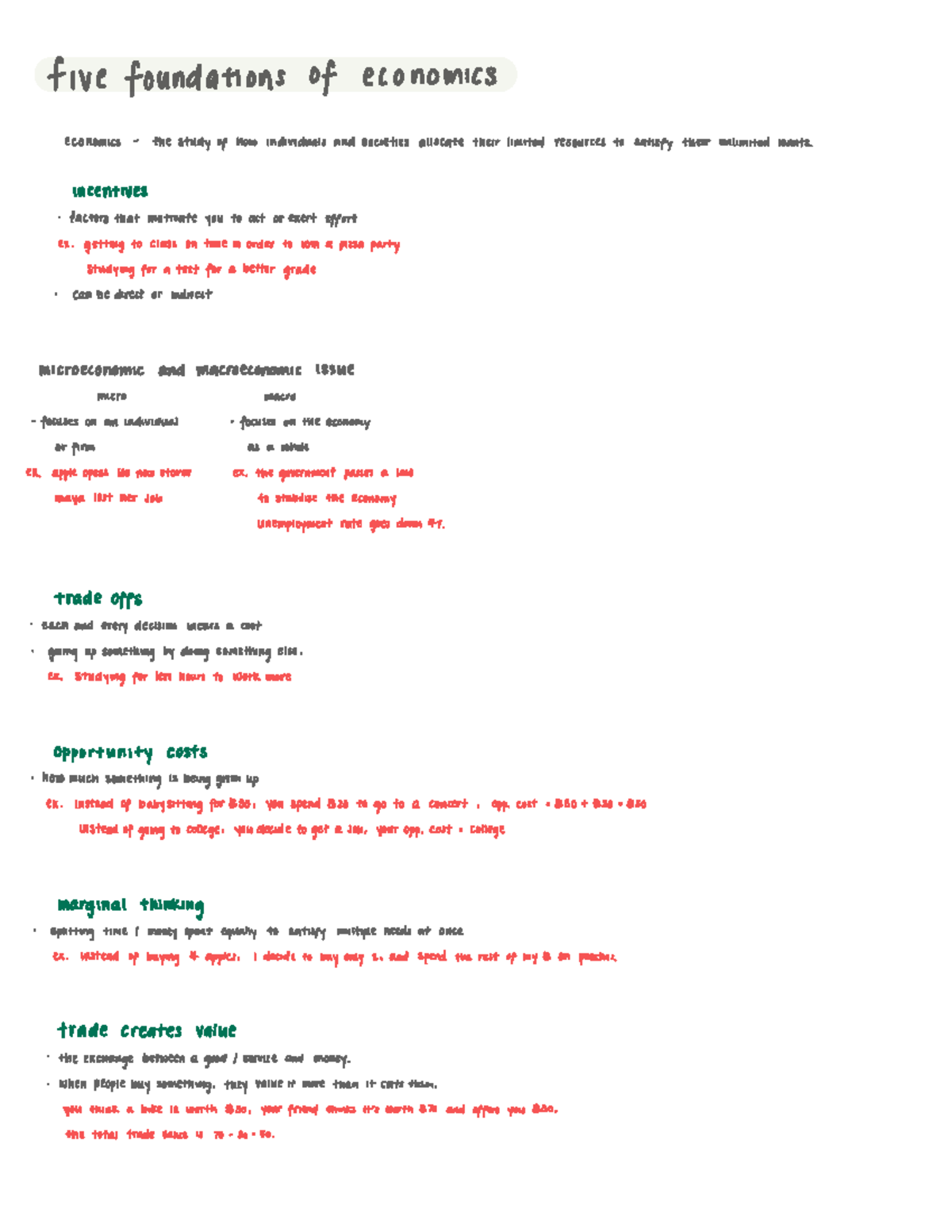 Ch.1 five foundations of economics - five foundations of economics ...