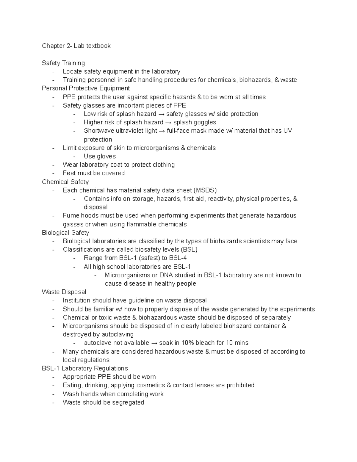 1.5 - Cornell ch 3 (millenium) ch 2 (lab) - Chapter 2- Lab textbook Safety Training - Locate ...