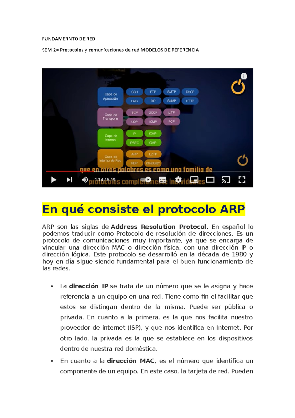 Resumen Fundamento DE RED Protocolo RED - FUNDAMERNTO DE RED SEM 2 ...