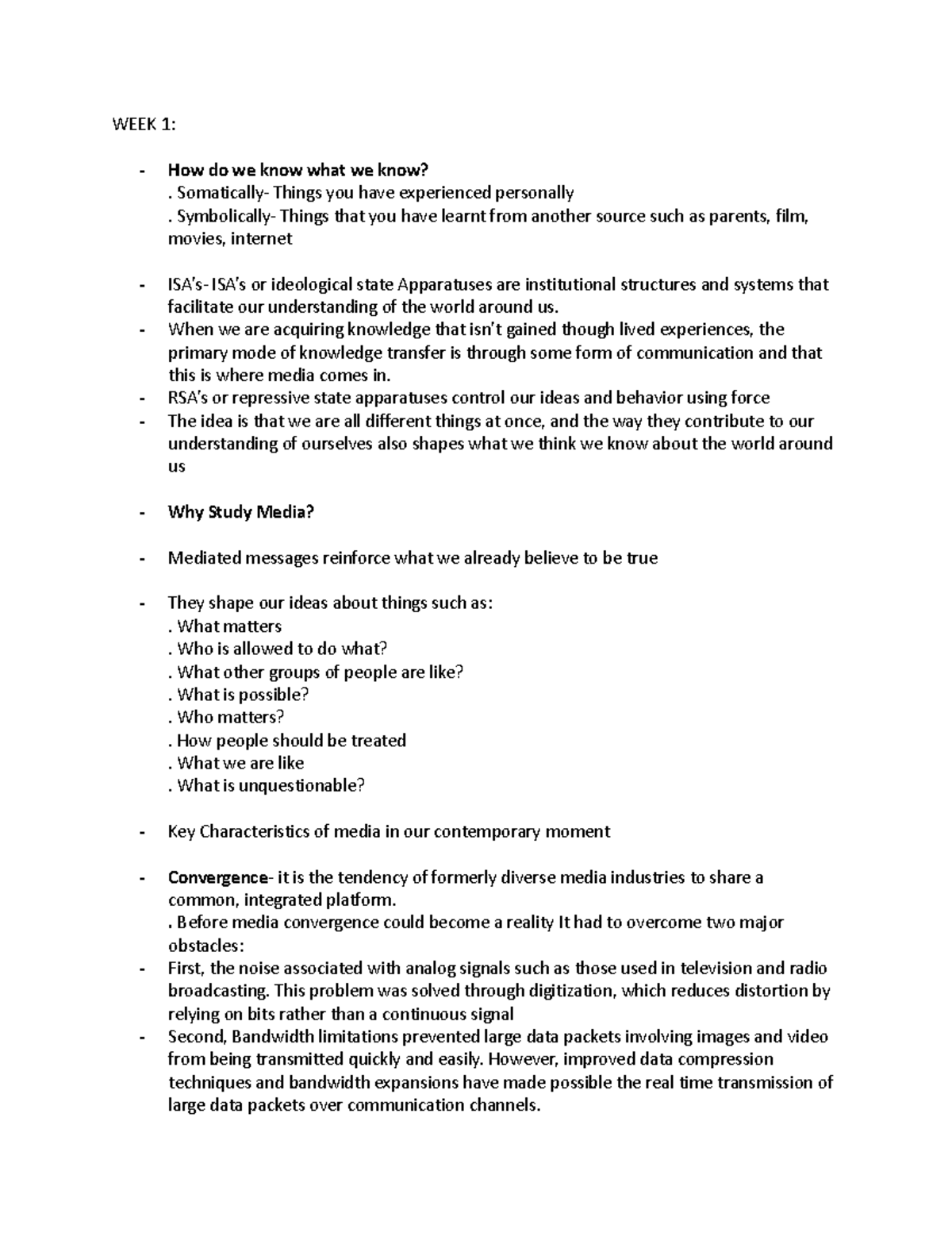 MIT Week 1 - Lecture notes - WEEK 1: How do we know what we know ...