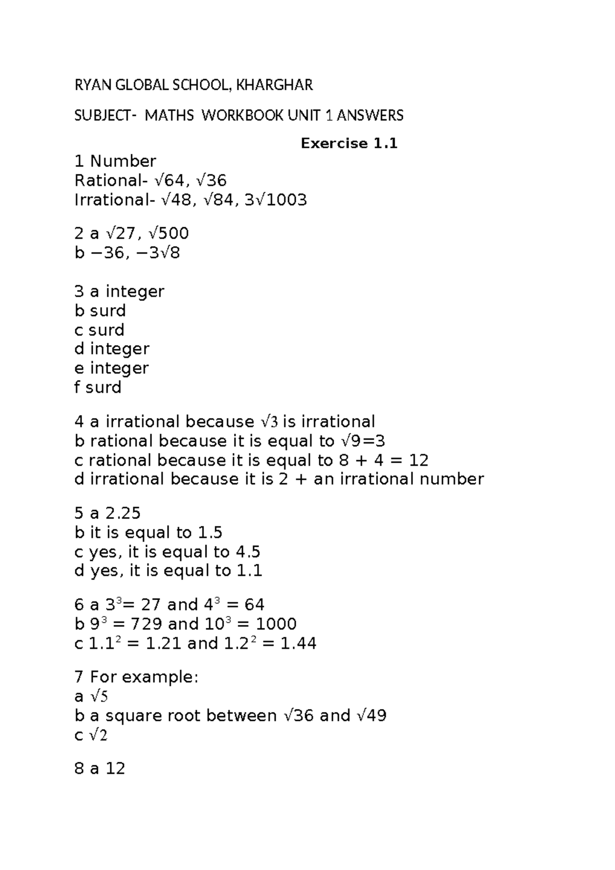 1206242209407041 - cheat sheets - RYAN GLOBAL SCHOOL, KHARGHAR SUBJECT ...