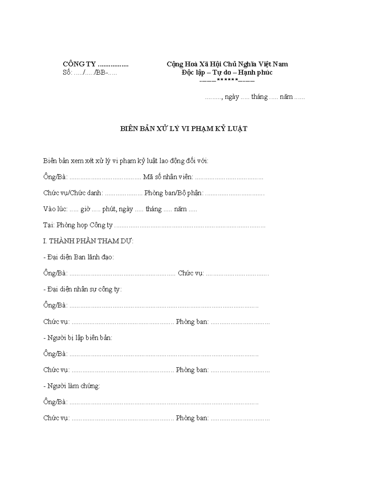 Bien-ban-xu-ly-ky-luat-nhan-vien 1105174815 - CÔNG TY ...