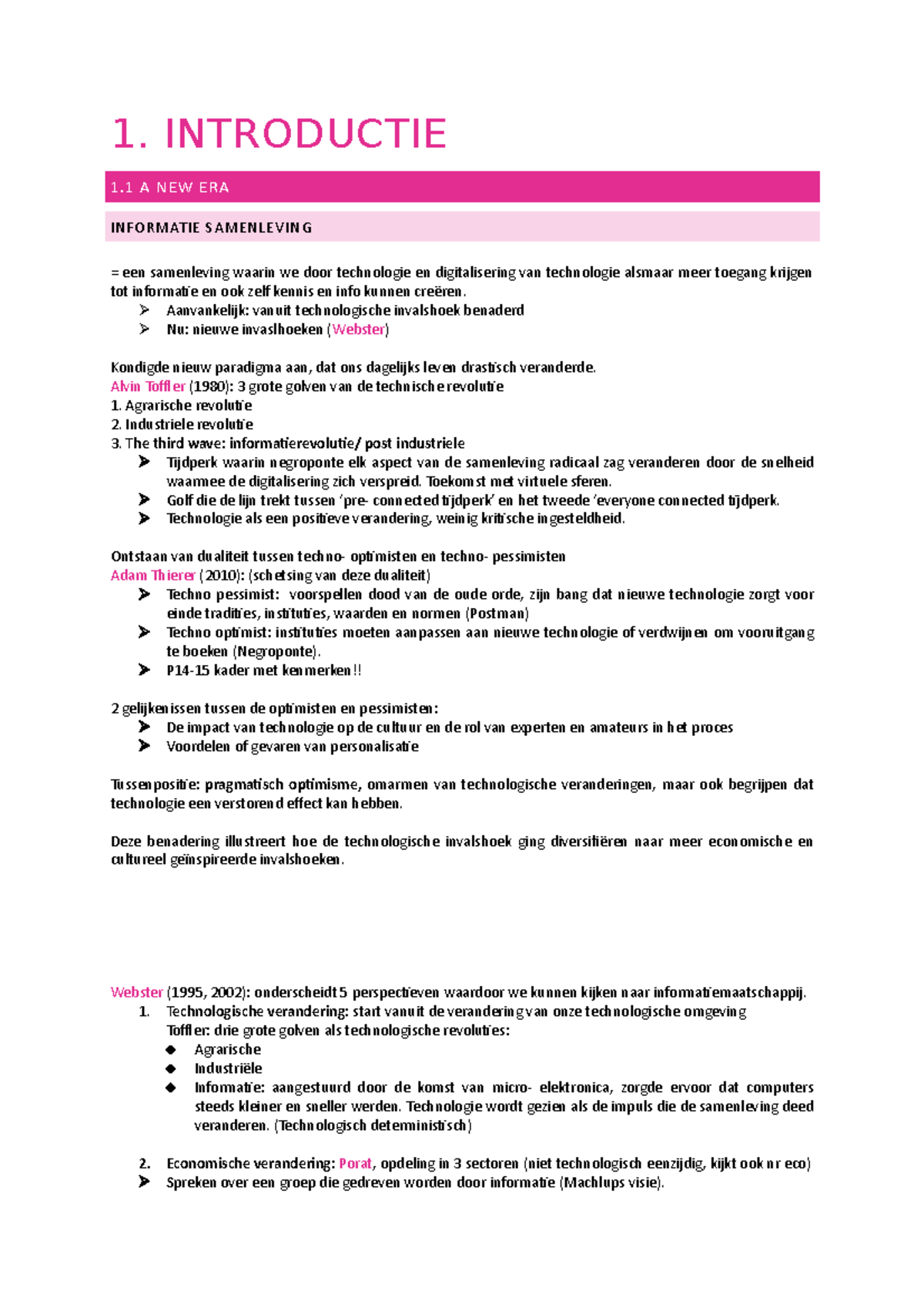 Innovatie sv 1 en 2 - 1. INTRODUCTIE 1 A NEW ERA INFORMATIE SAMENLEVING ...