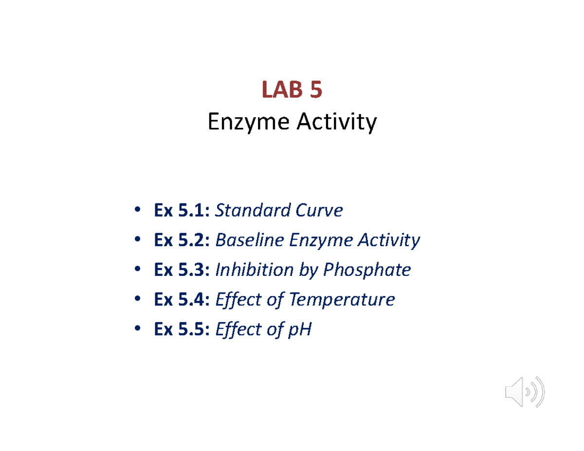 Lab 5 Powerpoint - Enzyme Activity The teacher is Brenna Ritchie. - LAB ...