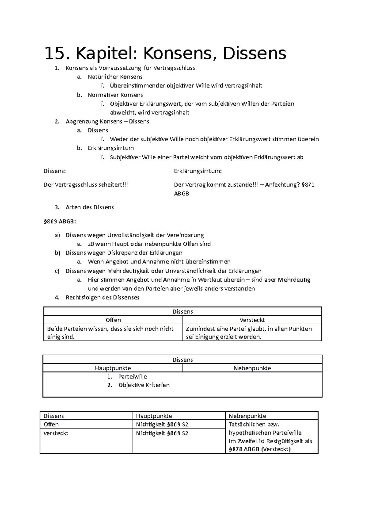 15. Kapitel - Konsens Dissens Interpretation - 15. Kapitel: Konsens ...