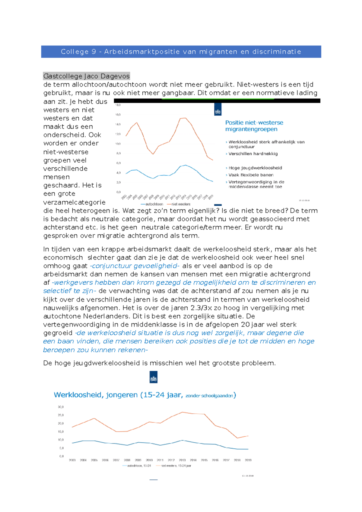 College 9 - Migratie en Diversiteit: governance in de multicuturele samenleving - EUR - Studeersnel