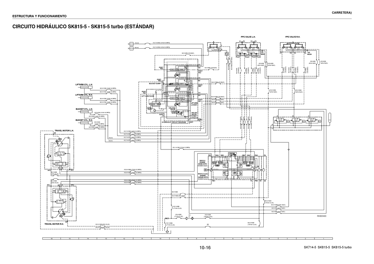 SM. Minicargador SK 814 - 815-5-42 - 10- SK714-5 SK815-5 SK815-5 turbo 16 15 14 13 12 11 10 9 8 ...
