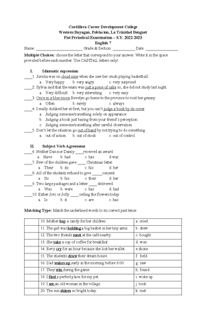 G7 English Lesson Exemplar 2nd Quarter - We are an emerging division ...