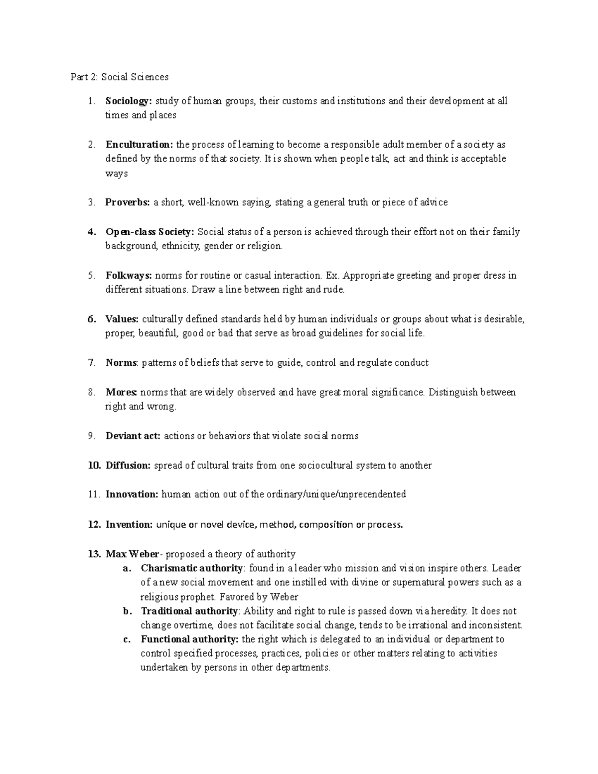 Social-science - NOTES FOR SOC-SCI - Part 2: Social Sciences 1 ...