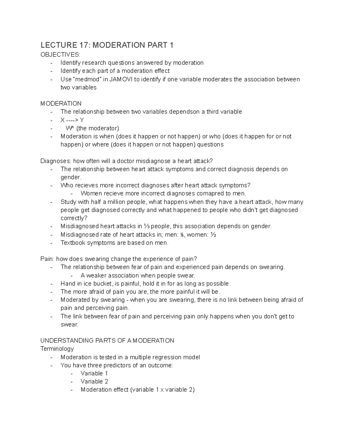 Untitled document - Lecture 17 notes on moderation part 1 - LECTURE 17 ...