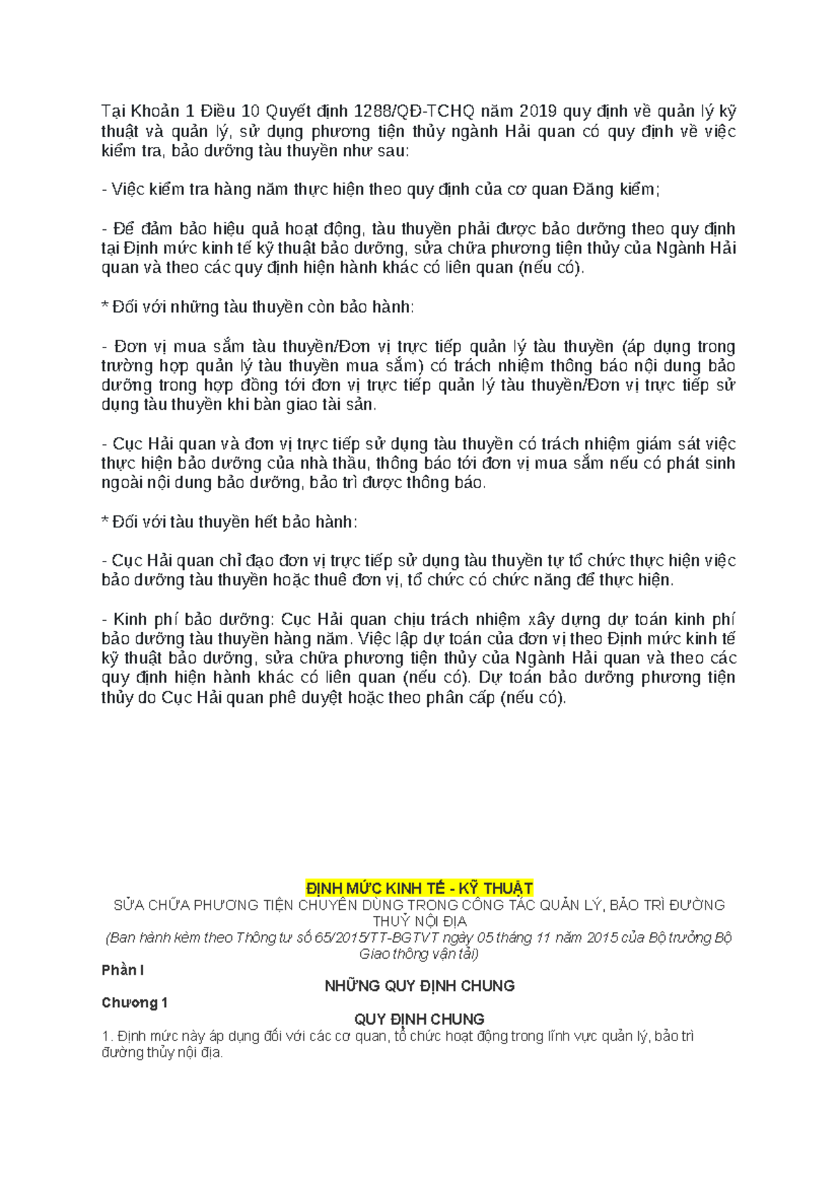 Bdsc - cghjnd - Tại Khoản 1 Điều 10 Quyết định 1288/QĐ-TCHQ năm 2019 quy định về quản lý kỹ ...