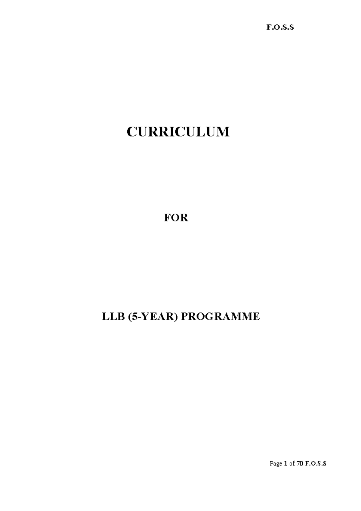 Curriculum FOR LLB 5 YEAR Programme - CURRICULUM ฀OR LLB (5-YEAR ...