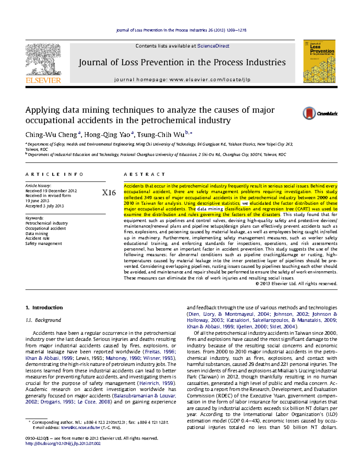 X16 - asdfas d - Applying data mining techniques to analyze the causes ...