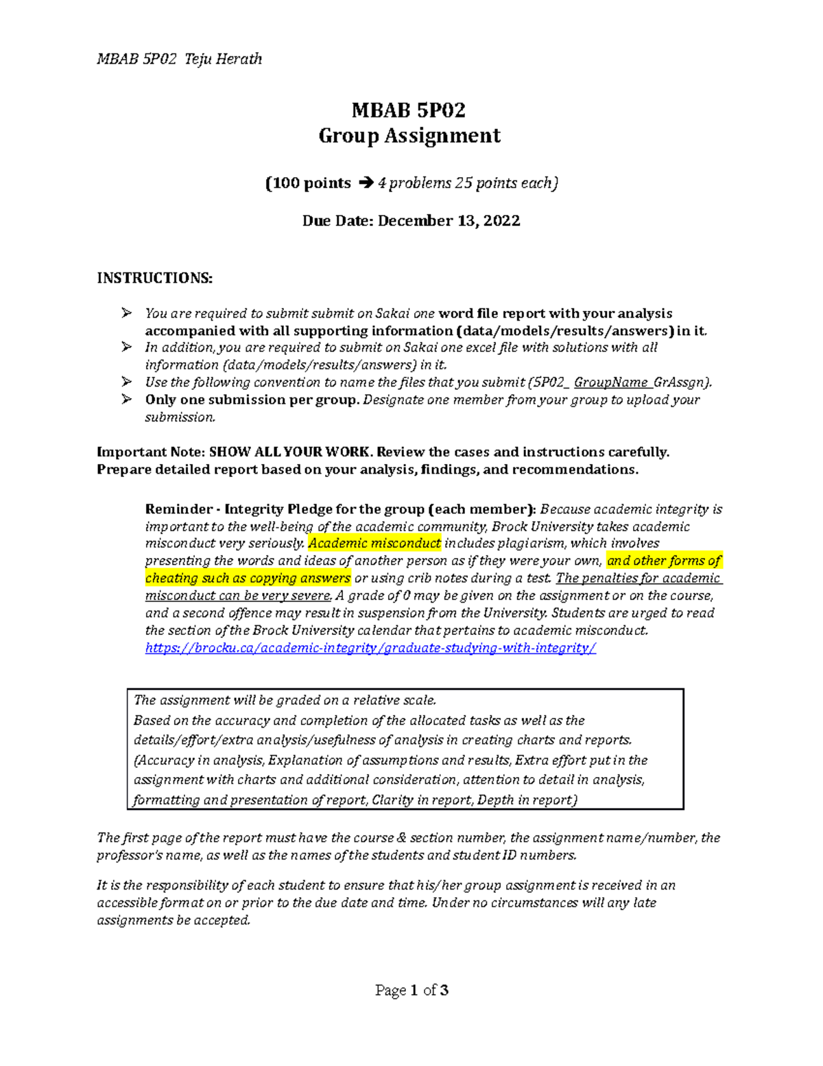 Group Assignment-MBAB 5P02 - MBAB 5P02 Teju Herath MBAB 5P Group ...