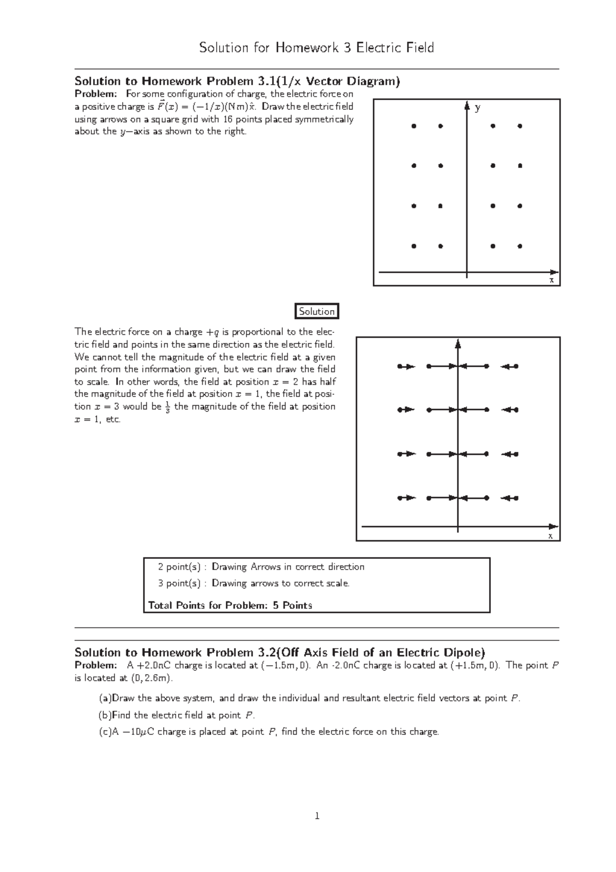 Homework-3-sln - OR HW 3 - Solution for Homework 3 Electric Field ...