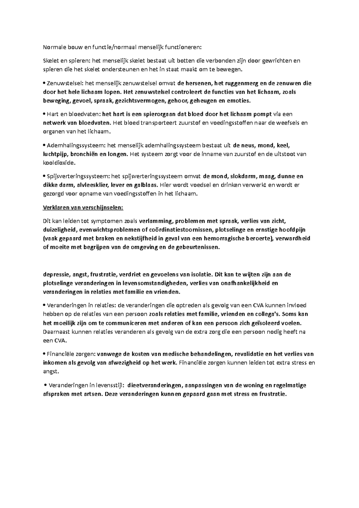 Normale bouw en functie - Normale bouw en functie/normaal menselijk ...