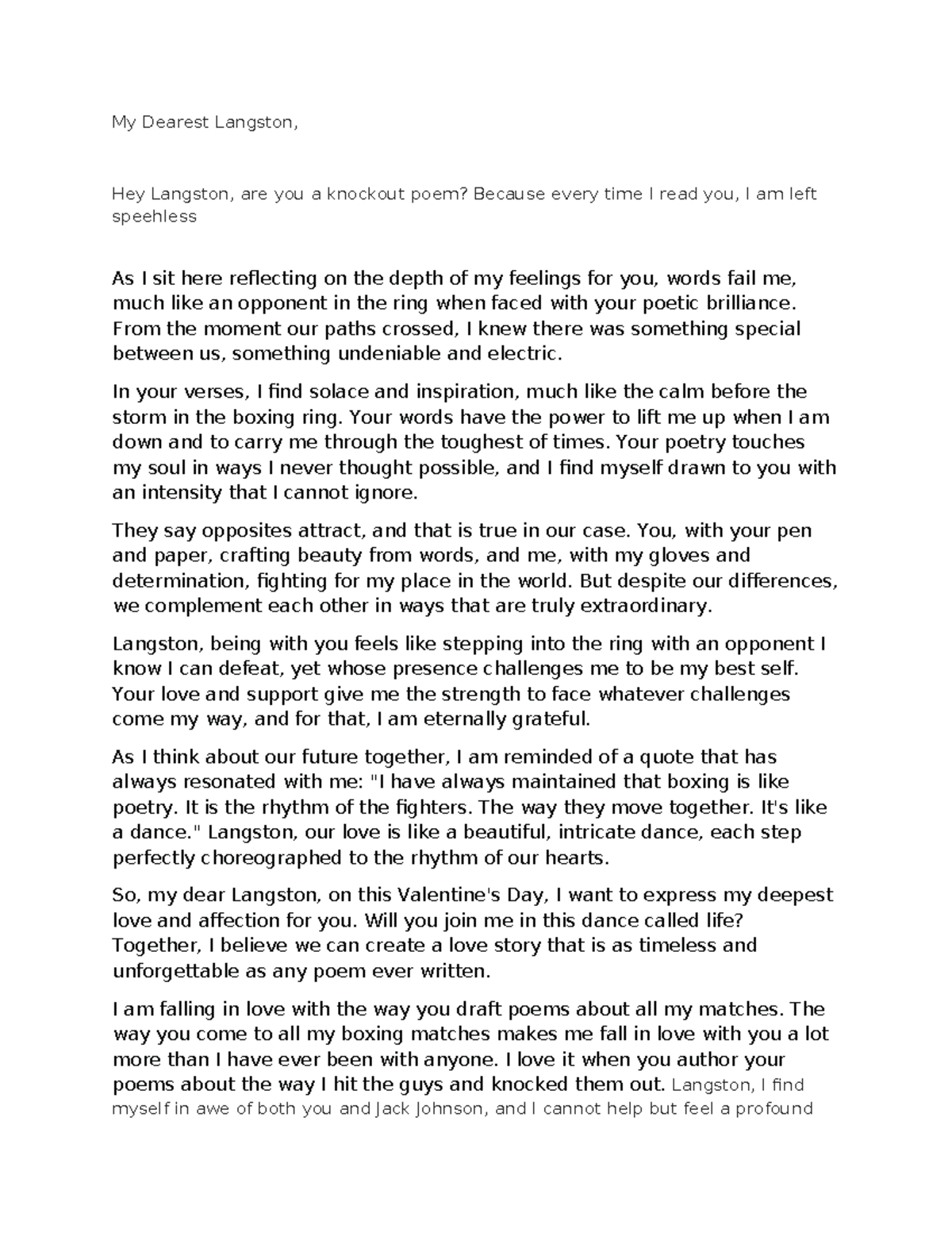 My Dearest Langston - ,kjhlkjhlkjh - My Dearest Langston, Hey Langston ...