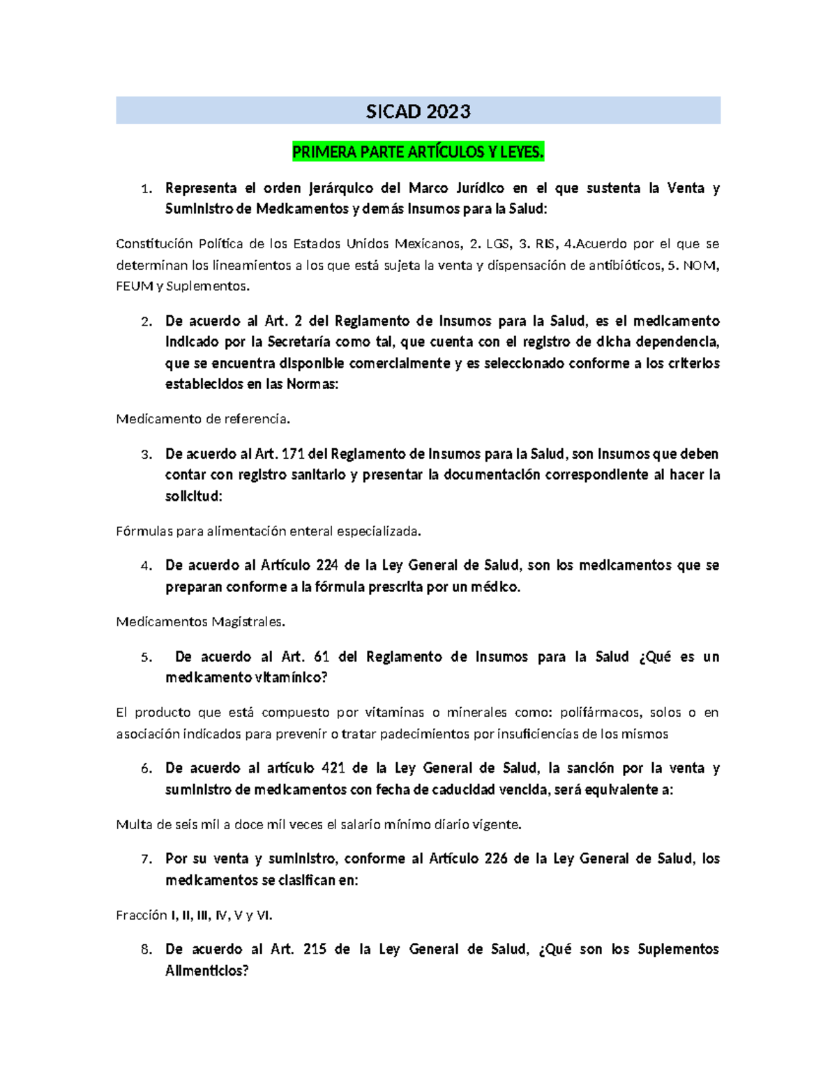 Preguntas Y Respuestas Sicad 2023 por etapas - SICAD 2023 PRIMERA PARTE ...