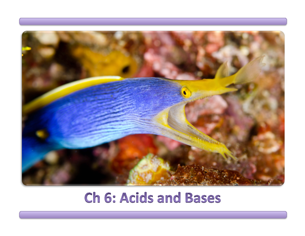 2020 L6 Chapter 6 Acids and Bases - Brønsted acid = proton donor ...