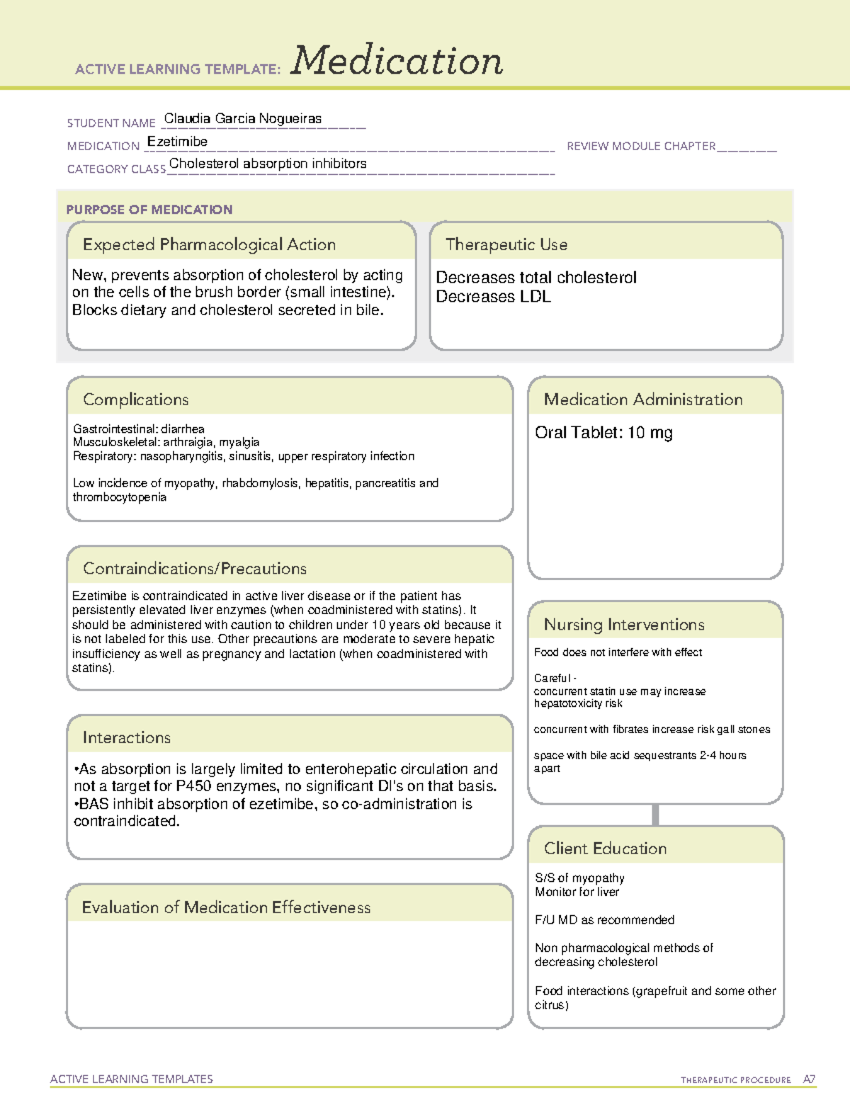 Cholesterol absorption inhibitors - ACTIVE LEARNING TEMPLATES ...