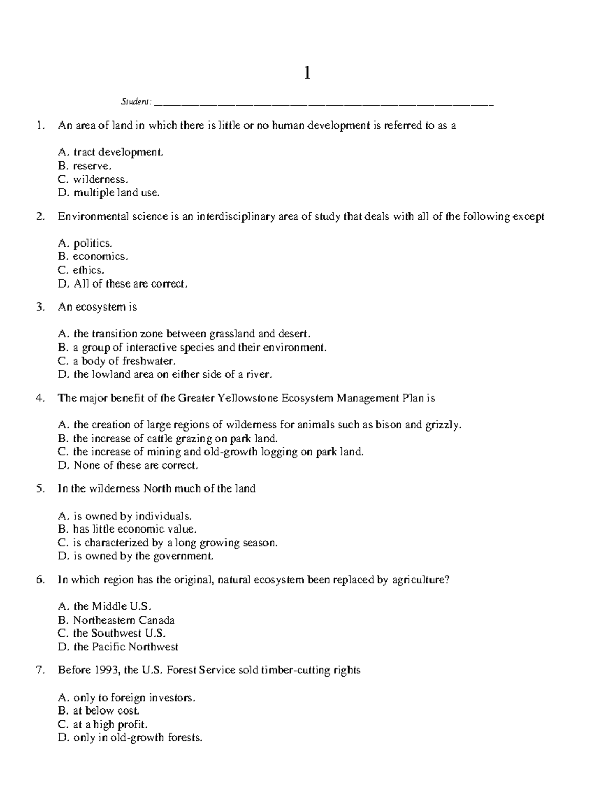 MCQ questions to practice - 1 Student: - Studocu
