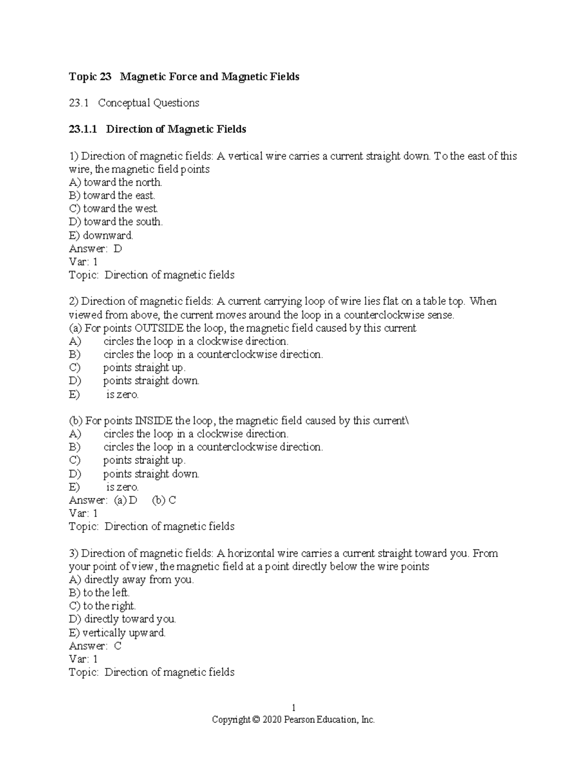 Topic 23 Magnetic Force and Magnetic Fields - 1 Topic 23 Magnetic Force ...
