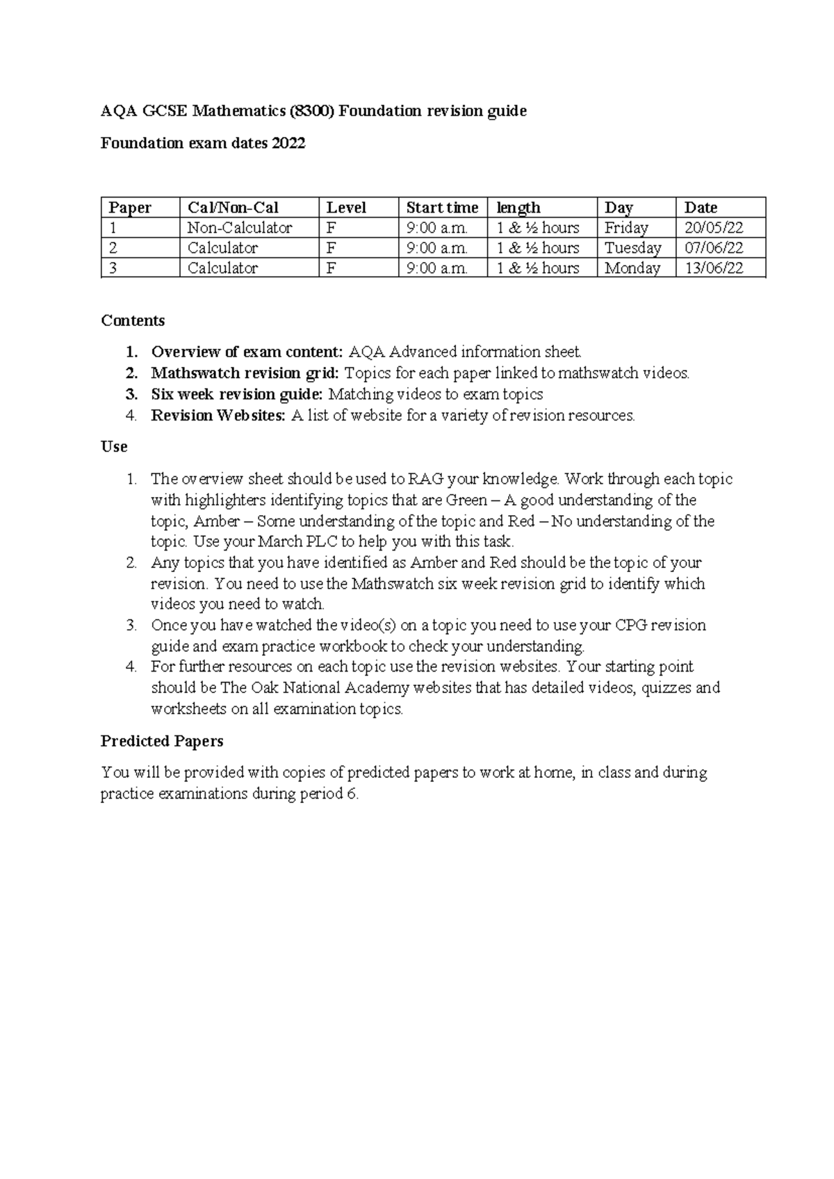 AQA GCSE mathematics foundation revision guide - AQA GCSE Mathematics ...