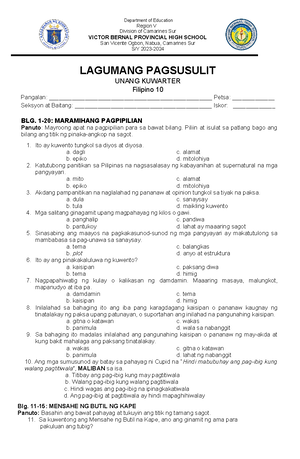 Paghahambing Lesson Plan - MASUSING BANGHAY ARALIN SA FILIPINO 9 IKATLONG MARKAHAN I. LAYUNIN A ...