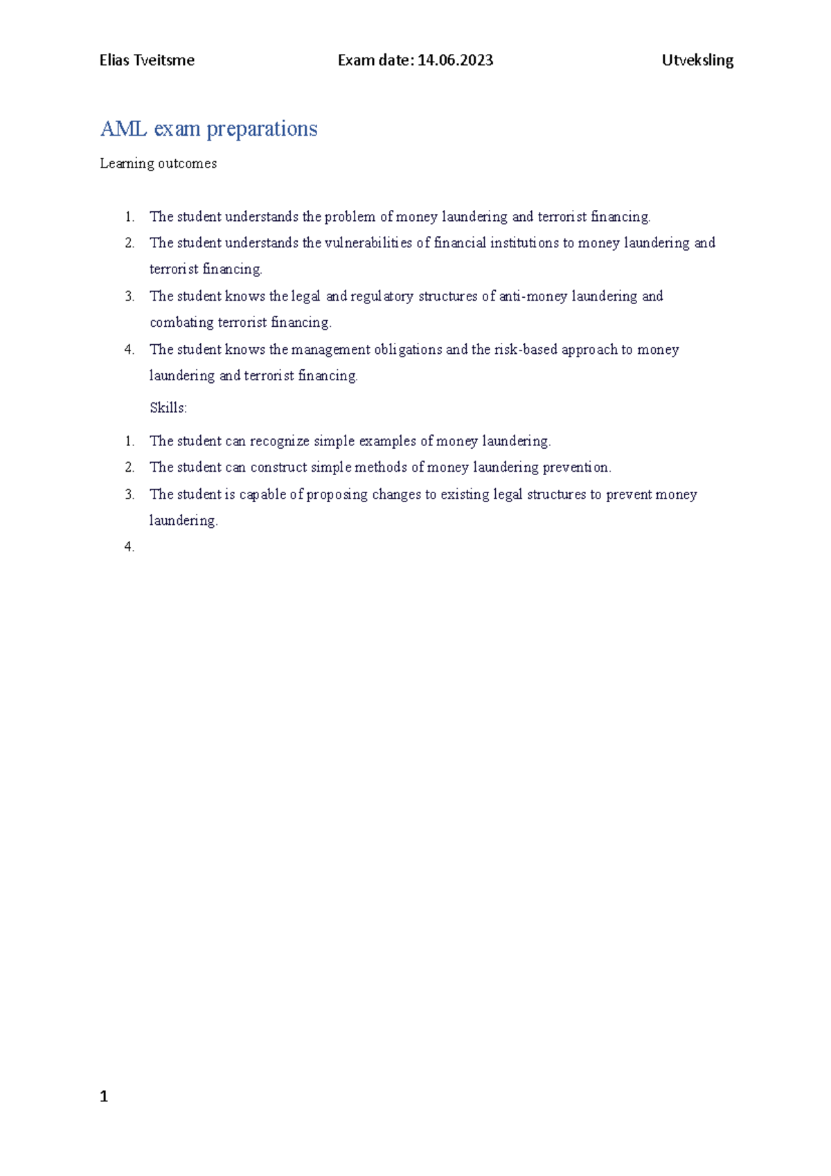 AML exam preperations - Full summary of the class - AML exam ...