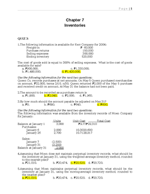 Intermediate Accounting 3 - Chapter 4 Accounts Receivable QUIZ 3: At ...