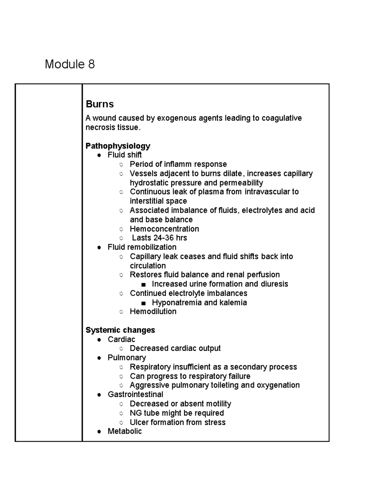 Module 8 - notes - NURS 425 - VCU - Studocu